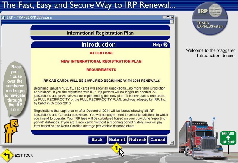 NORTH CAROLINA DMV - TRANSEXPRESSystem - IRP RENEWAL VIRTUAL TOUR